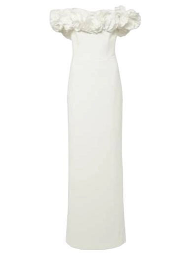 Rebecca Vallance Off-the-shoulder Gown With Back Slit - White