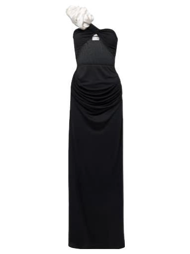 Magda Butrym One-shoulder Gown With Ruffled Cutout Detail - Black