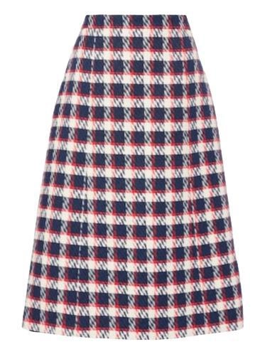 Carolina Herrera High-waisted Plaid Tweed Midi Skirt - Multicolor