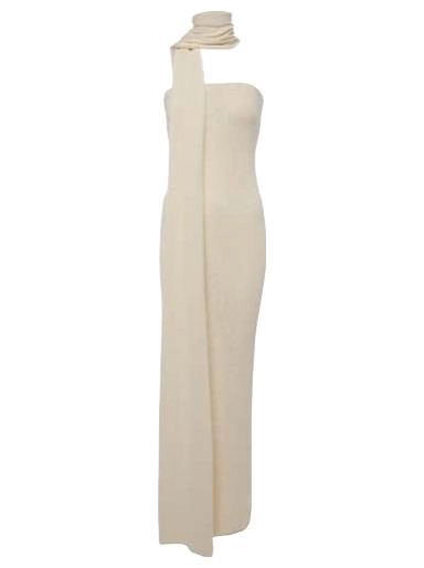 Magda Butrym Off-shoulder Knitted Maxi Dress - Nude