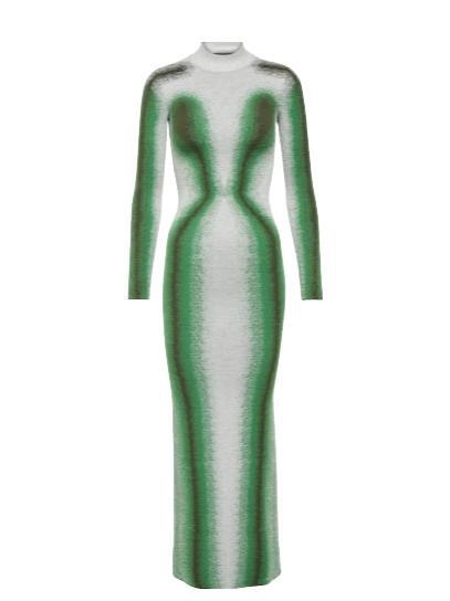 Y/project Printed Knit Maxi Dress - Green