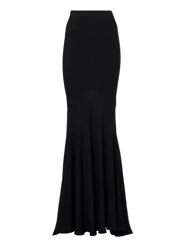 PATOU Pleated Detail Maxi Skirt - Black