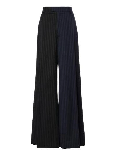 Vetements Pinstripe Wool Wide-leg Trousers - Black