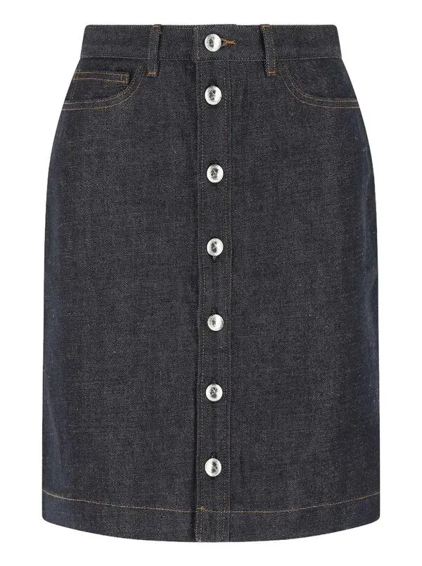 A.p.c. Button-down Denim Skirt - Black