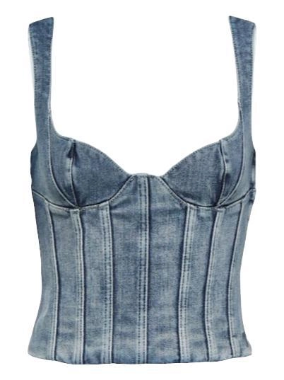 Off-White Denim Bustier - Gray