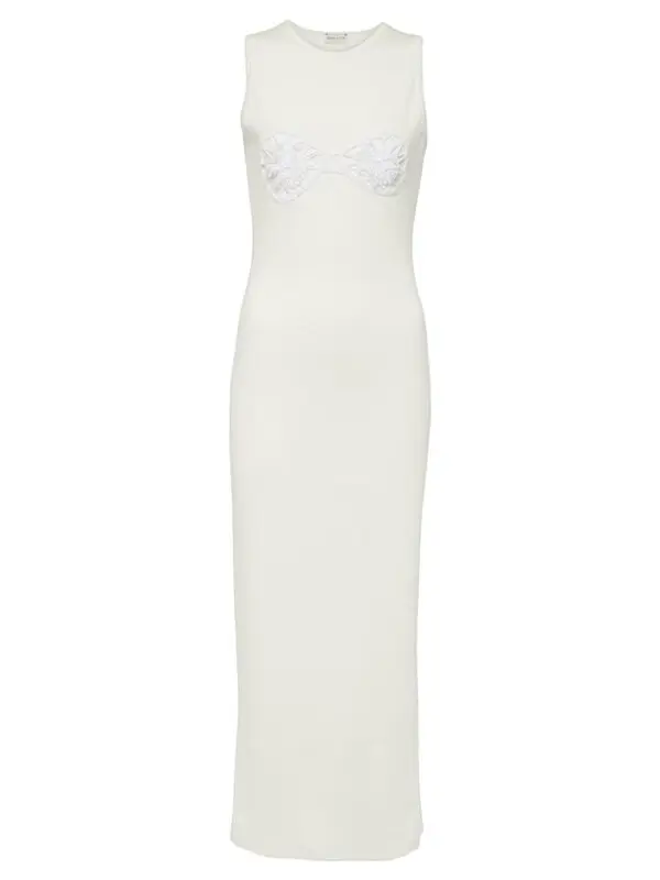 Magda Butrym Crochet-trimmed Cotton Midi Dress - White