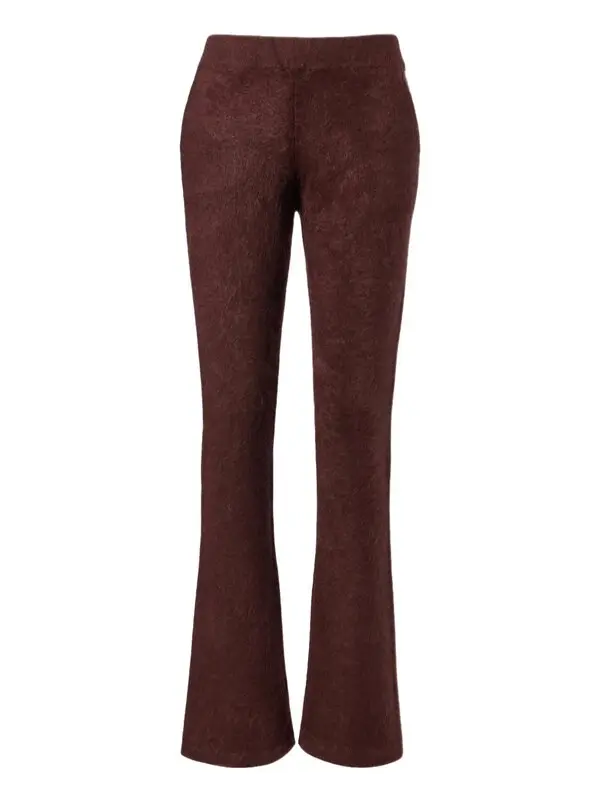 Dorothee Schumacher Fluffy Wool And Cashmere-blend Flared Pants - Wine Red