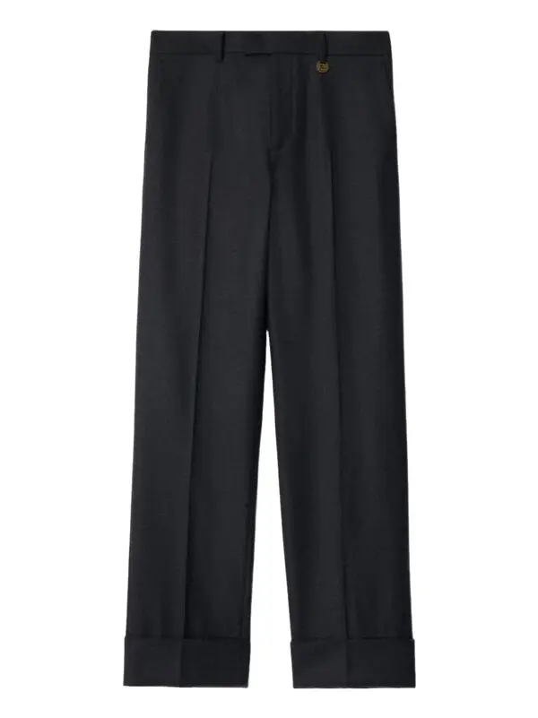 Burberry Turn-up Cuff Trousers - Light Grey