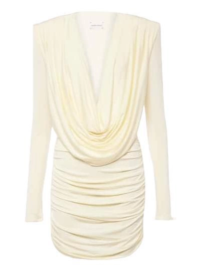 Magda Butrym Draped Jersey Minidress - White