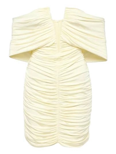 Magda Butrym Draped Off-shoulder Minidress - White