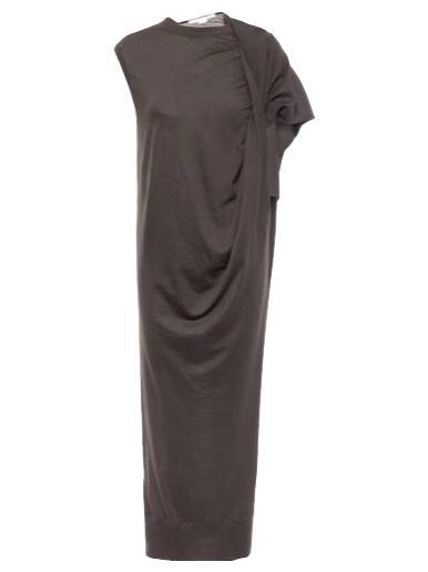 Stella McCartney Draped Wool Maxi Dress - Black