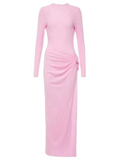 Magda Butrym Draped Midi Dress With Side Slits And Appliqué Details - Pink