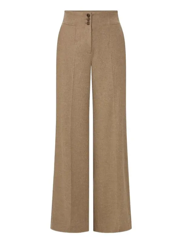 Veronica Beard High-rise Tailored Wide-leg Trousers - Brown