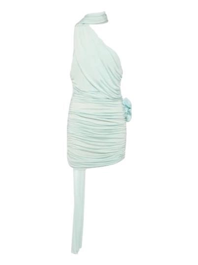 Magda Butrym Scarf Detail Ruched Jersey Minidress - White