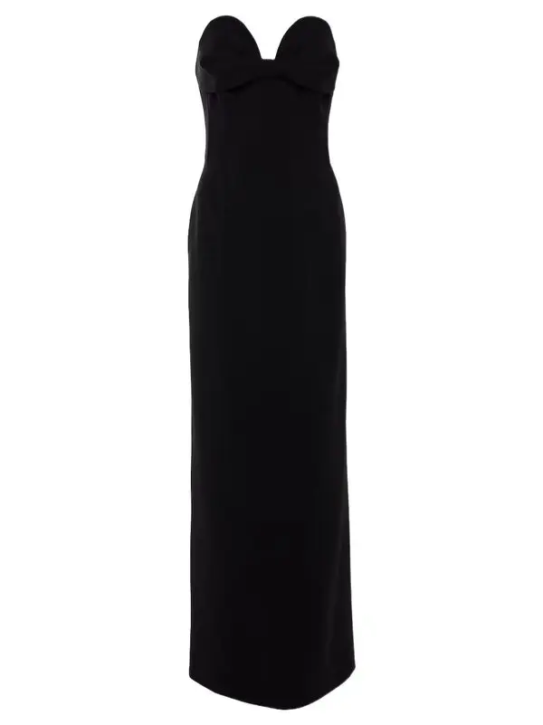 Magda Butrym Draped Wool-blend Bustier Gown - Black