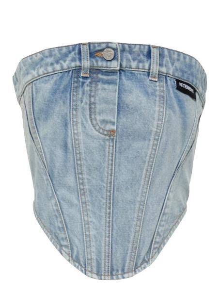 Vetements Cotton Denim Corset - Gray