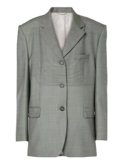Magda Butrym Oversized Wool Blazer - Gray