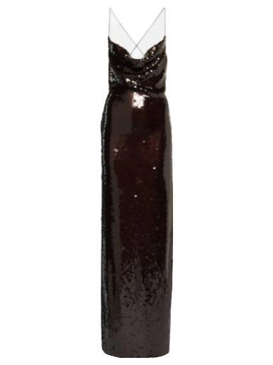 Magda Butrym Sequined Draped Gown - Black
