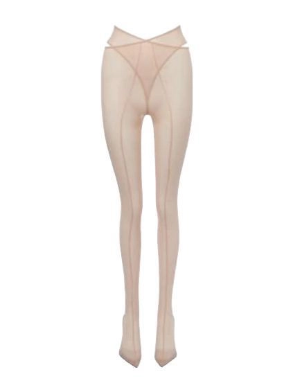 Attico Cheopissima Mesh Over-the-knee Boots - Nude
