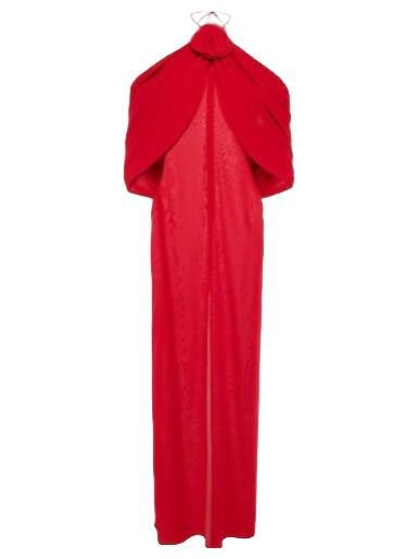 Magda Butrym Floral-appliqué Silk Blend Gown - Red
