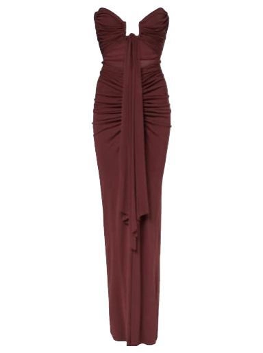 Christopher Esber Strapless Ruffled Maxi Dress - Red