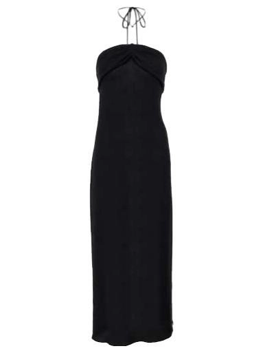 Magda Butrym Pearl-detail Halterneck Midi Dress - Black