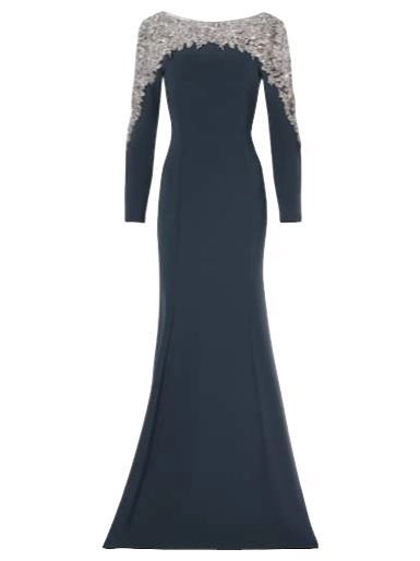 Jenny Packham Embroidered Gown - Black