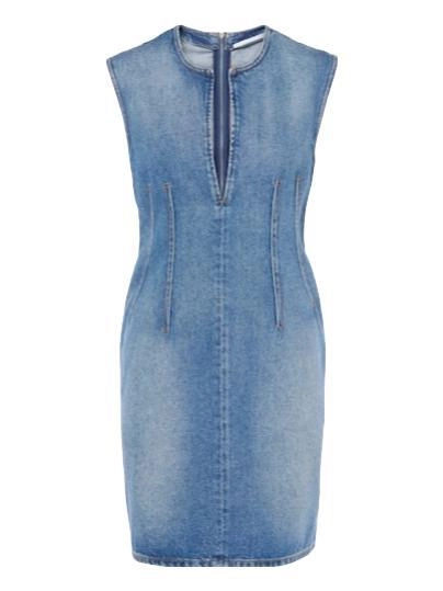 Stella McCartney Denim V-neck Minidress - Blue