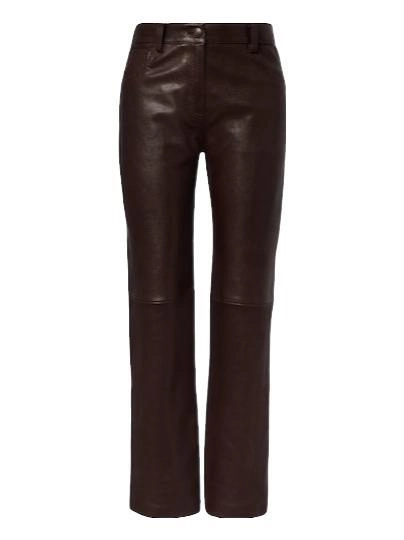 Magda Butrym Leather Straight Leg Trousers - Black