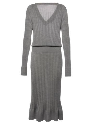 Proenza Schouler Eden Wool-blend Midi Dress - Gray