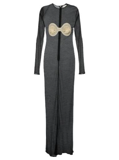 Magda Butrym Crochet-trimmed Jersey Maxi Dress - Black