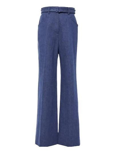 Gabriela Hearst Norman Cotton And Linen Wide-leg Pants - Blue