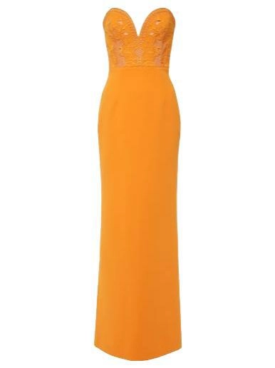 Rebecca Vallance Strapless Corset Gown - Orange