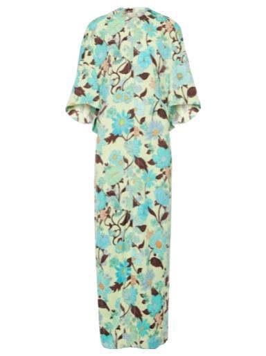 Stella McCartney Floral Cape Maxi Dress With Side Slits - Green
