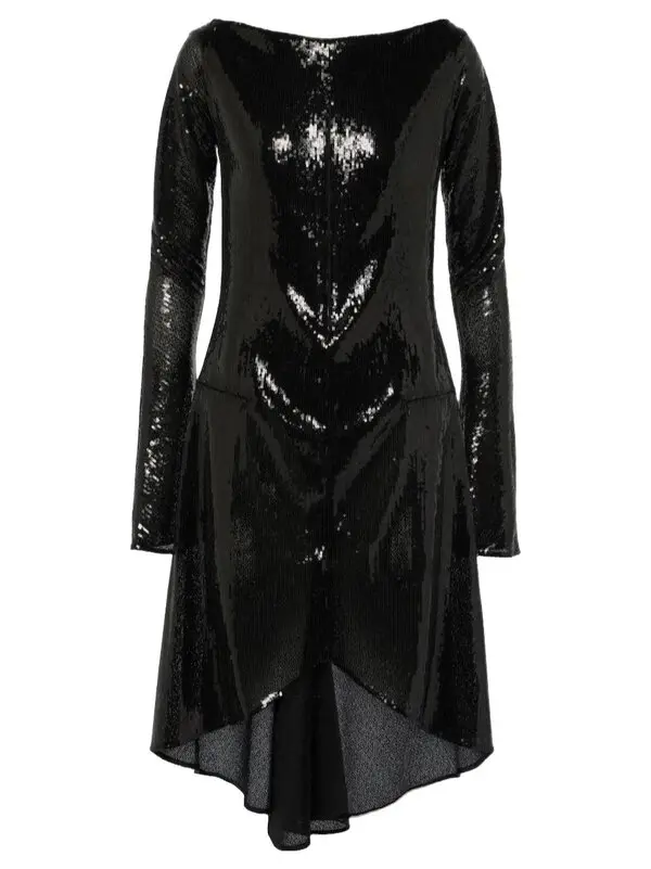 COURREGES Ellipse Sequined Cutout Midi Dress - Black