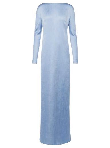 EMILIA WICKSTEAD Uriela Plissé Satin Gown - Blue
