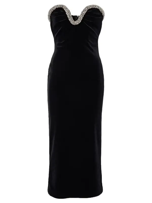 Roland Mouret Embellished Strapless Slit Dress - Black