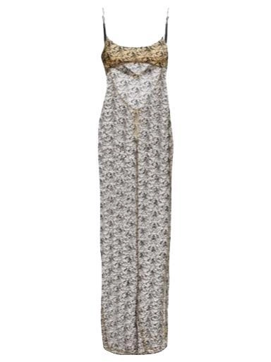 Attico Cotton-blend Maxi Dress With Chain Straps - Gray