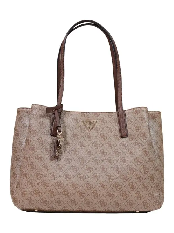 Guess Monogrammed Tote Bag With Top Handles - Nude