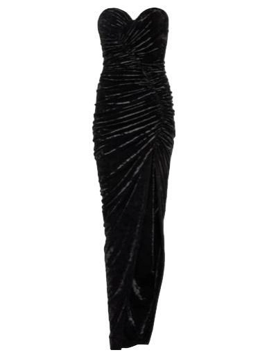 Alexandre Vauthier Ruched Velvet Gown - Black