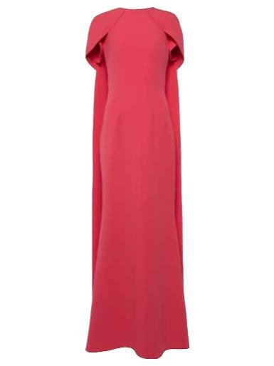 SAFIYAA LONDON Ginkgo Cape Gown - Red