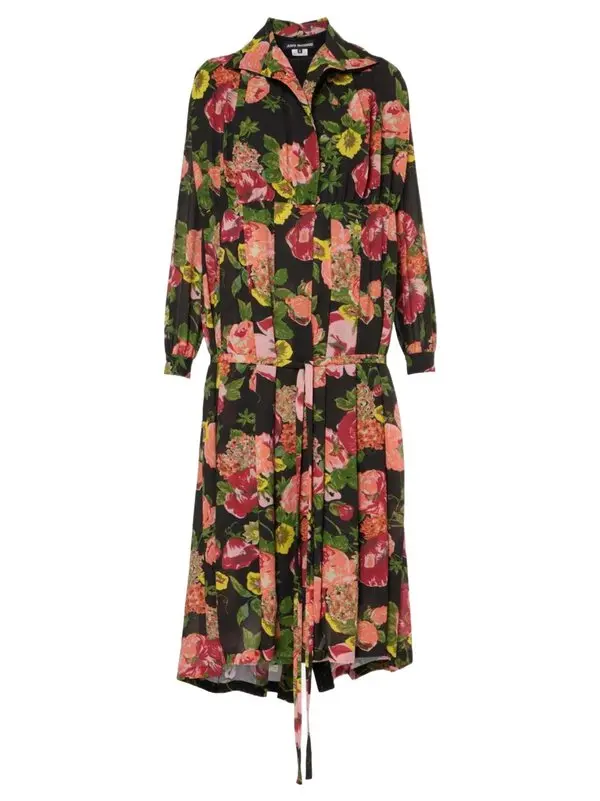 Junya Watanabe Long-sleeved Printed Midi Dress - Multicolor