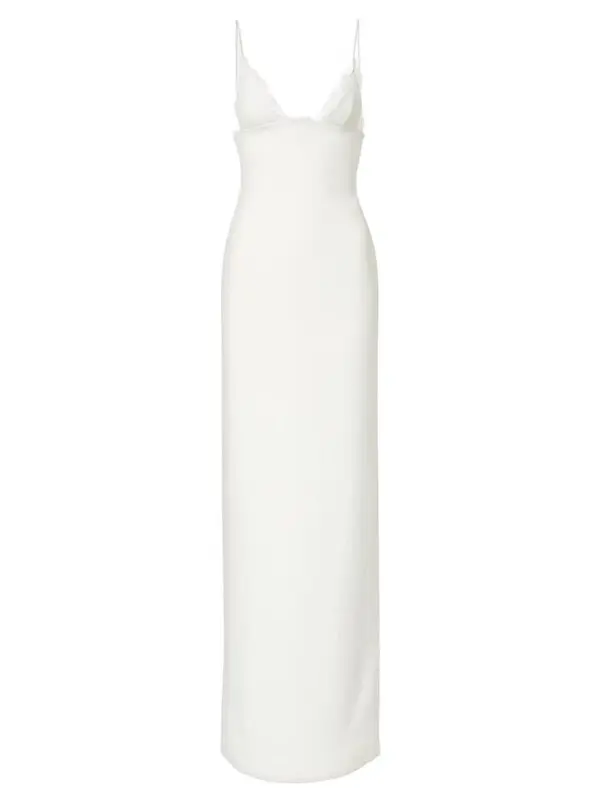 David Koma Lace-trimmed Gown - White