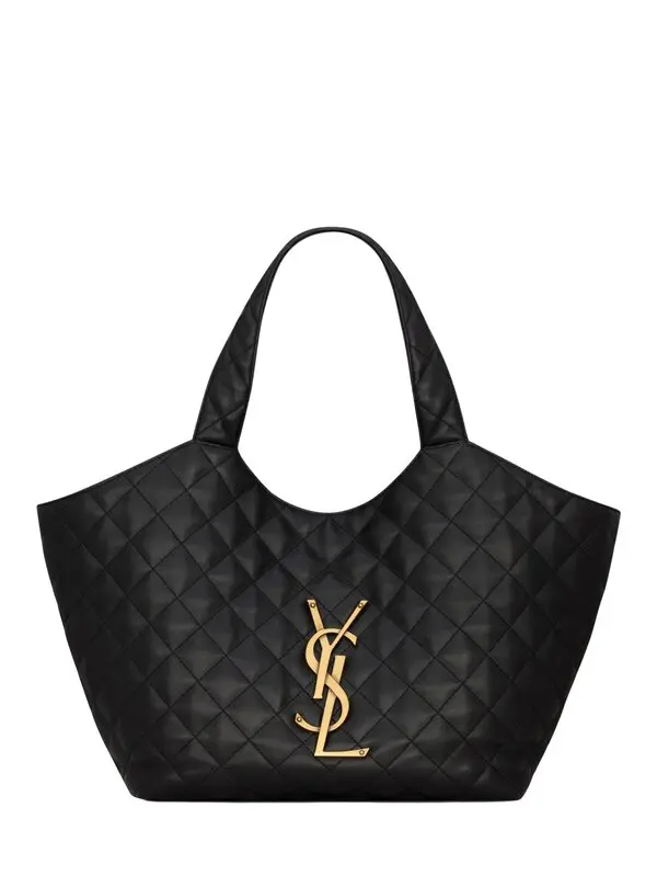 Saint Laurent Icare Quilted Nappa Leather Tote - Black