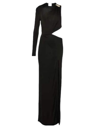 Galvan Cutout One-shoulder Gown - Black