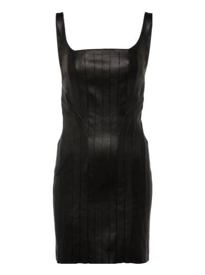 Stouls Nino Leather Mini Dress - Black