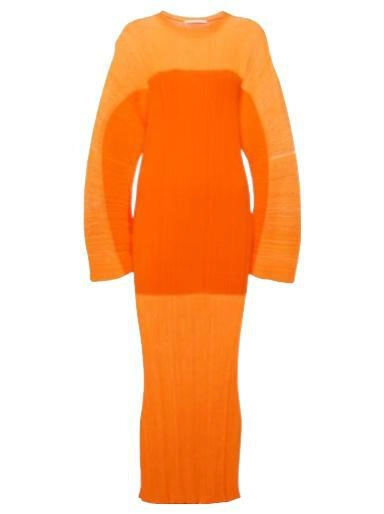 Stella McCartney Pleated Midi Dress - Orange