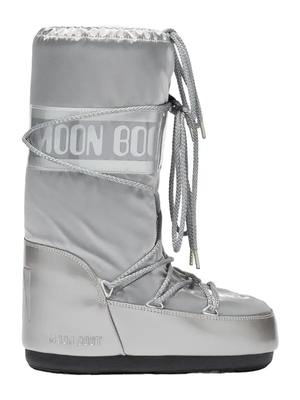 Moon Boot Icon Gloss Flat Boots - Gray