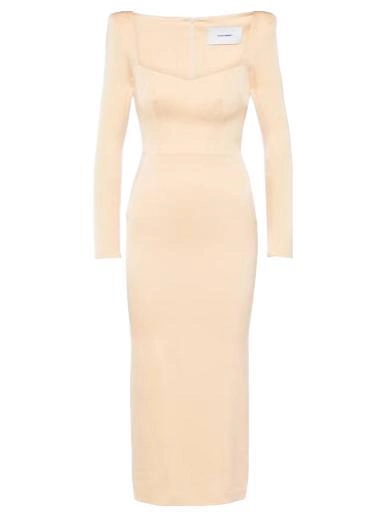 Alex Perry Satin Midi Dress - Nude