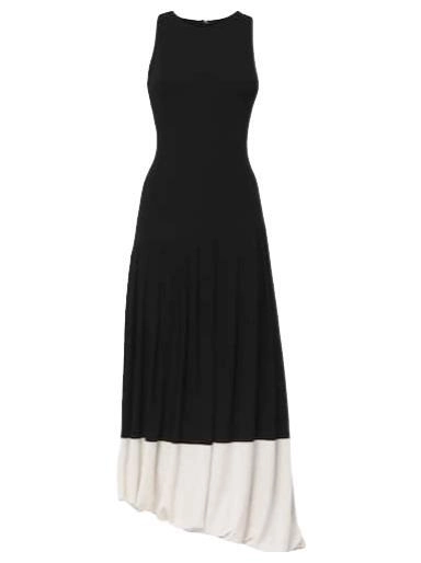 Victoria Beckham Colorblocked Jersey Midi Dress - Black